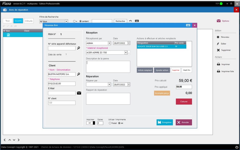 Flexo 6 : logiciel de caisse et gestion commerciale